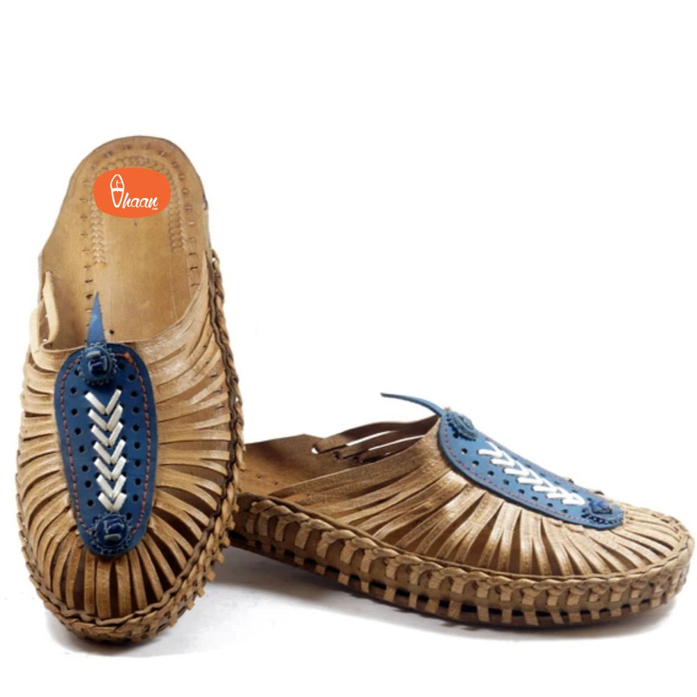 Women's handcrafted kolhapuri shoes- Blue | Vhaan