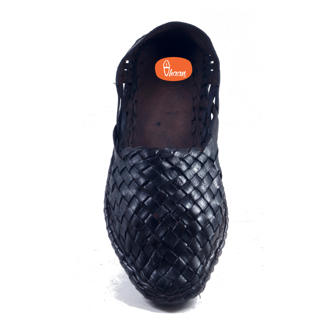 Mens Hand Woven Full Net Shoes Dark Brown Color