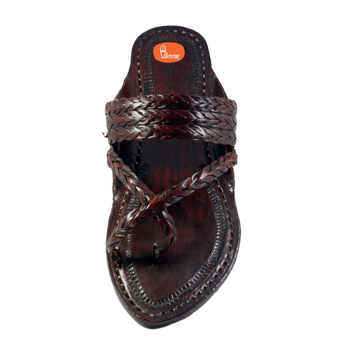 Dark Brown Special Cross Belt Kolhapuri Chappal For Men | Vhaan
