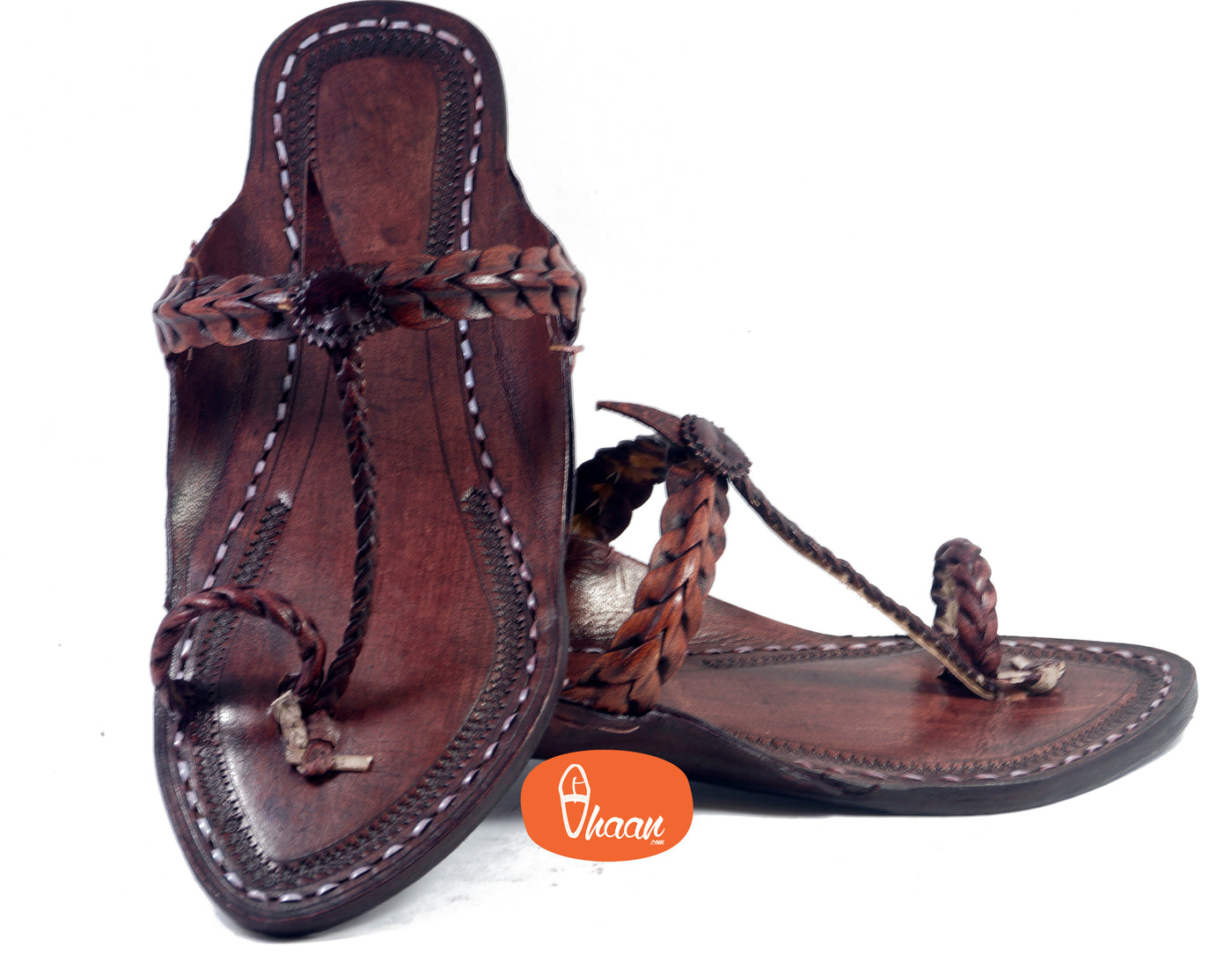 Dark Brown / Red Kolhapuri Chappal For Women