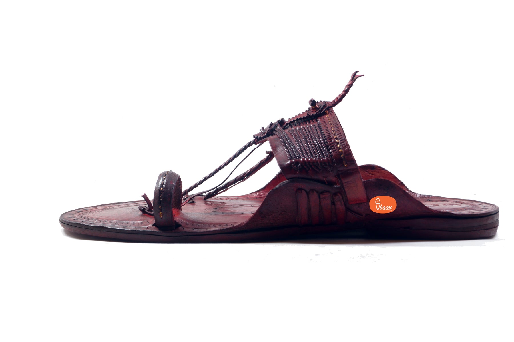 Handcrafted red kolhapuri chappal For Men | Vhaan